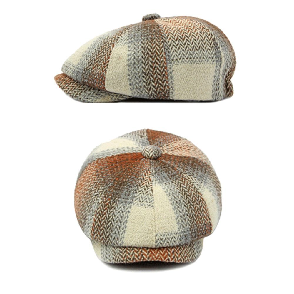 Fashion Octagonal Cap Thickened Knitted Duck Tongue Cap New Newsboy Cap ...