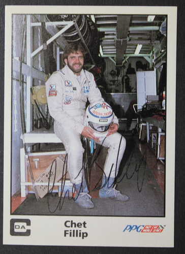 Chet Fillip Indy Car NASCAR Driver Autograph Signed 1985 A&S Racing ...