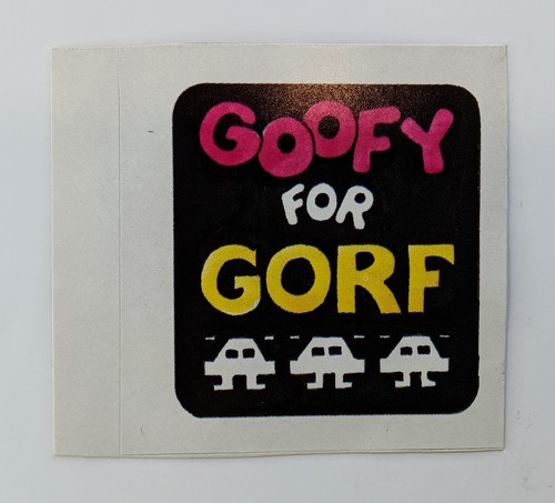 Vintage 80s Scholastic Goofy For Gorf Arcade Video Game 1.5" Sticker | eBay