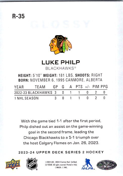 2023-24 Upper Deck #R-35 Luke Philp | eBay