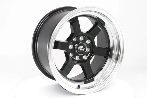 MST Time Attack Wheels Rim 15x8.0 4x100/4x114.3 ET0 73.1CB Black w ...