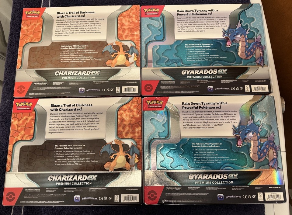 Pokemon Charizard Ex And Gyarados EX Premium Collection Boxes 4 boxes ...