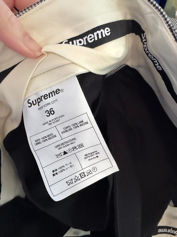 SUPREME Wool Suit Houndstooth -XL (36) | eBay UK