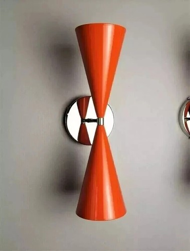 Pair of Mid-Century Italian Style Diablo Modern Brass Wall Sconce Light ...