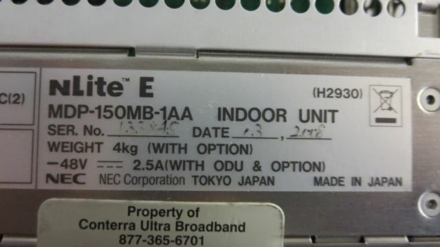 NEC H2930 NLite E IDU, MDP-150MB-1AA, 1+0, OC3 OPTICAL, S-1.1, 128 | eBay