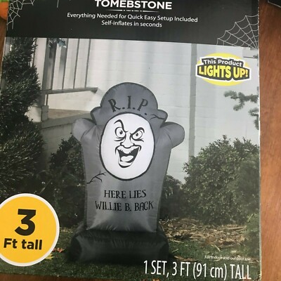 Halloween Tombstone Inflatable Gemmy Airblown 3 FT Party Porch Greeter ...