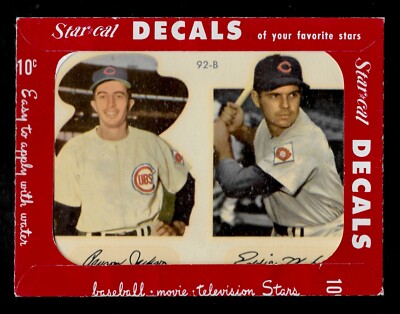 RARE 1952 STAR CAL DECALS TYPE 2 #92B RANDY JACKSON / EDDIE MIKSIS ...