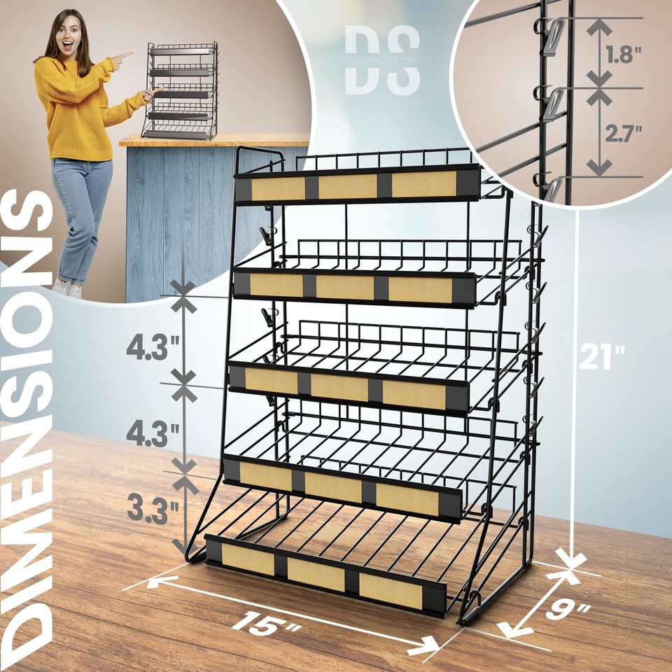 5 Tier Candy Display Rack, Large Snack Organizer For Countertop, Home ...