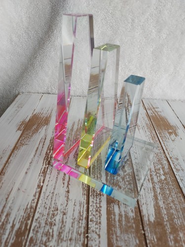 Multicolored Obelisk Prism Sculpture Object Van Teal Geometric Style | eBay