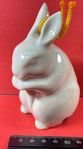 Pink Rabbit Bell with Gold String, Small Decor, 6cm Wide, Duty Paid or ...