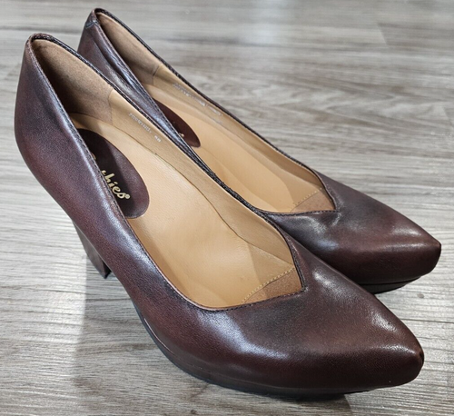 Earthies Heels Shoes Size 8B Tarnow Chestnut Brown Leather | eBay