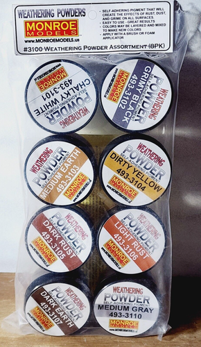 Colored Weathering Powder Assortment -- 8 Colors Each: 1oz 28.3g Monroe ...