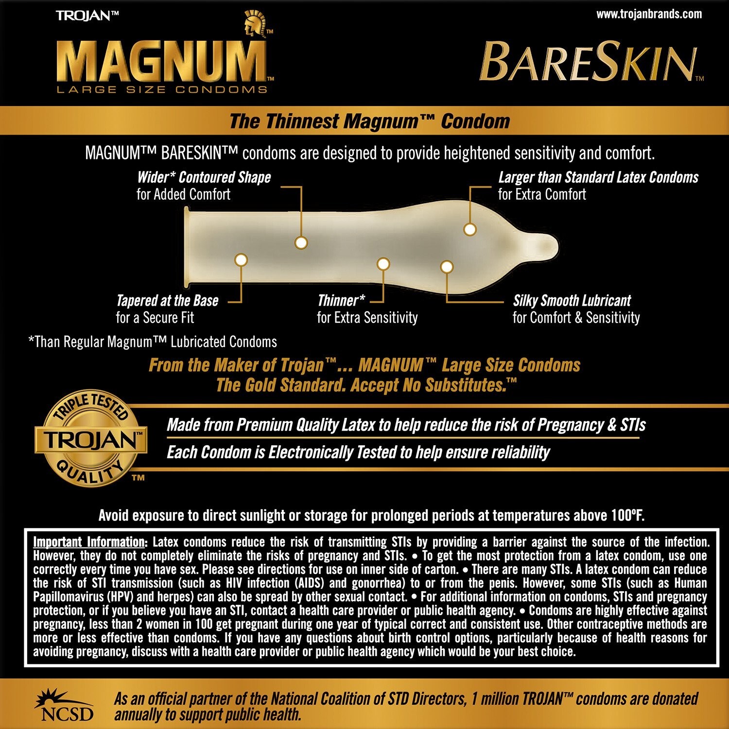 TROJAN Magnum BareSkin Premium Lubricated Large Condoms, 24 Count | eBay