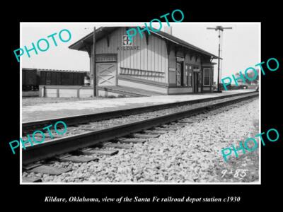 OLD LARGE HISTORIC PHOTO OF KILDARE OKLAHOMA THE RAILROAD DEPOT STATION ...
