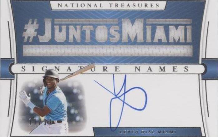 2021 Panini National Treasures - Signature Names Lewin Diaz #SNA-LD /99 ...