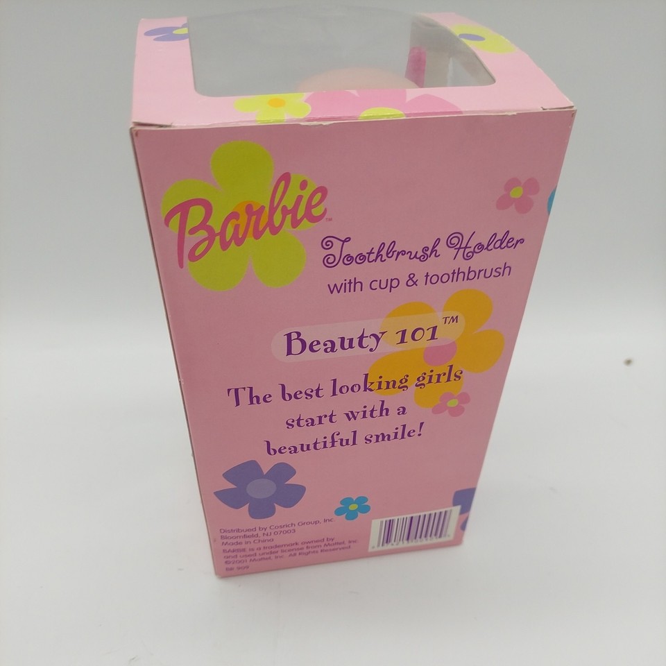 2001 Mattel Nostalgic Flower Barbie Toothbrush w/ Holder & Cup Beauty ...