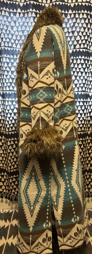 Silverado Ashley Duster Turquoise Western print With Faux Fur | eBay