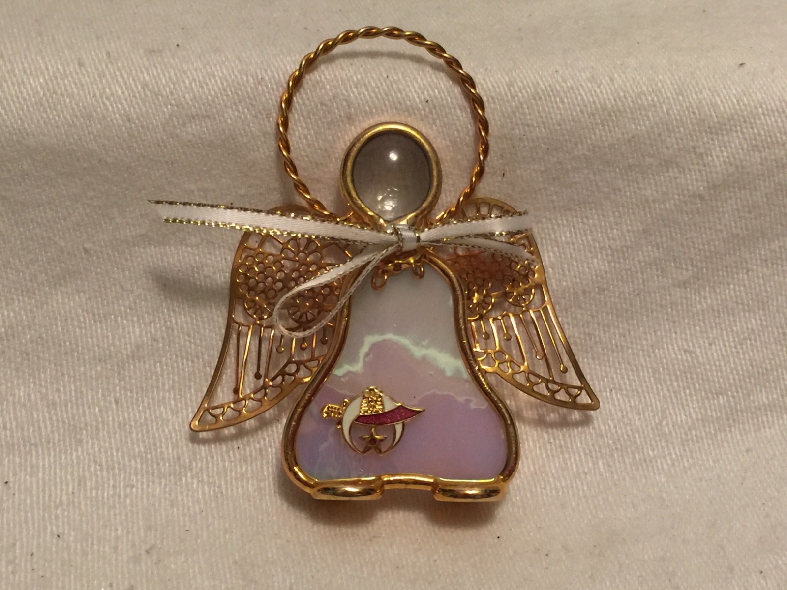 Shriners Masonic Freemason stained glass angel Christmas Tree Ornament ...