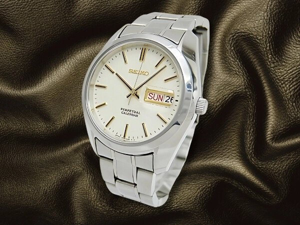 SEIKO Watch QUARTZ PERPETUAL CALENDAR Stainless Steel… - Gem