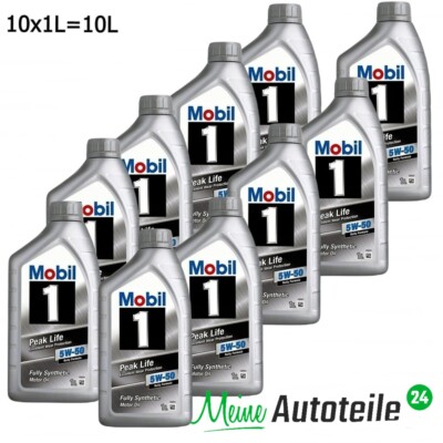 Mobil 1 FS X1 X2 5w50 Peak Life Nachfolger Motoröl 10 Liter 10L= 10x1L ...