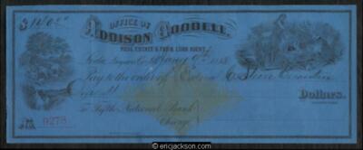 BANK CHECK RN-G1 Loda, Iroquis County, Ill.. Addison Goodell, Real ...