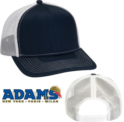 Adams Adult Performance Mesh Back Cap With Contrast Stitch Navy/White ...
