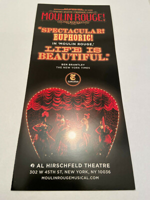MOULIN ROUGE 2019 AD FLYER BROADWAY NYC NEW YORK CITY ADVERTISEMENT ADS ...