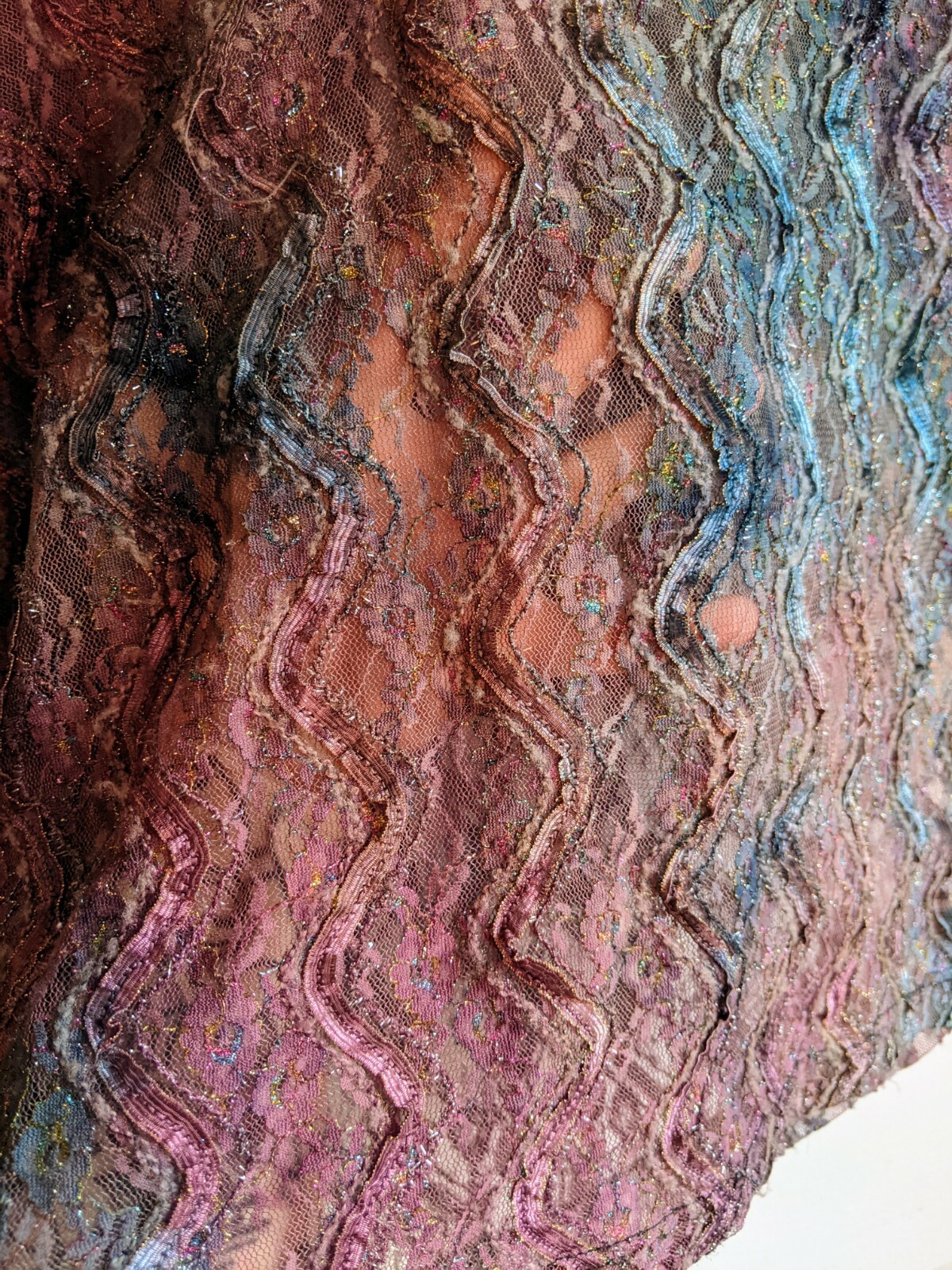 Suddenly Fem RARE vintage sheer sparkle 3/4 sleeve to… - Gem