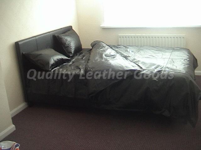 GENUINE PREMIUM COW LEATHER LEDER DUVET COVER TWO SIDE LEATHER BED ...