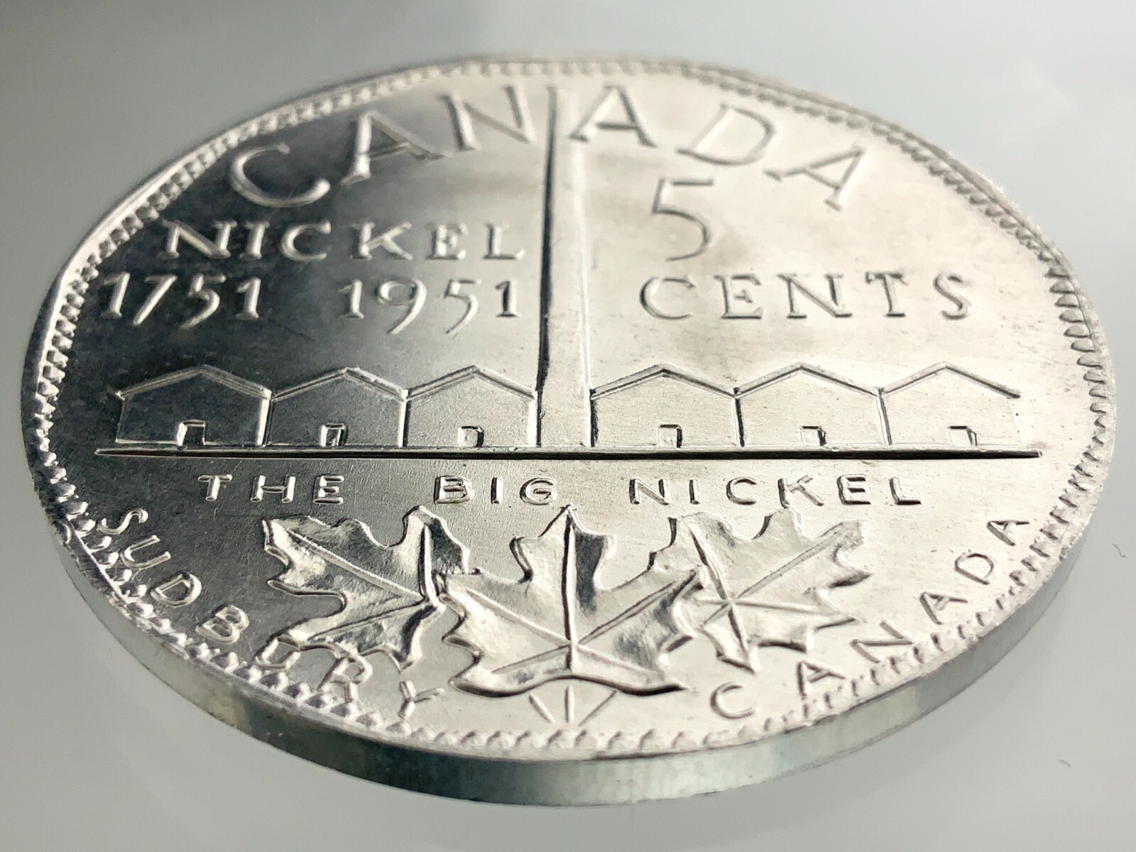Canada 5 Cents 1751-1951 Sudbury Big Nickel Aluminum and Nickel Version ...