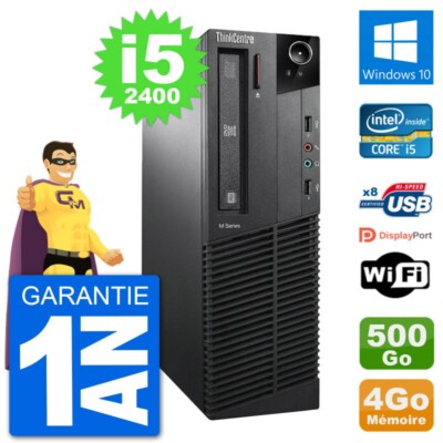 PC Lenovo M91p SFF Intel i5-2400 RAM 4Go Disque Dur 500Go Windows 10 ...