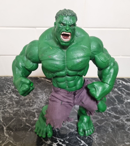 Marvel Incredible Hulk Toy 2003 Movie Raging Poseable 13” Rotocast ...