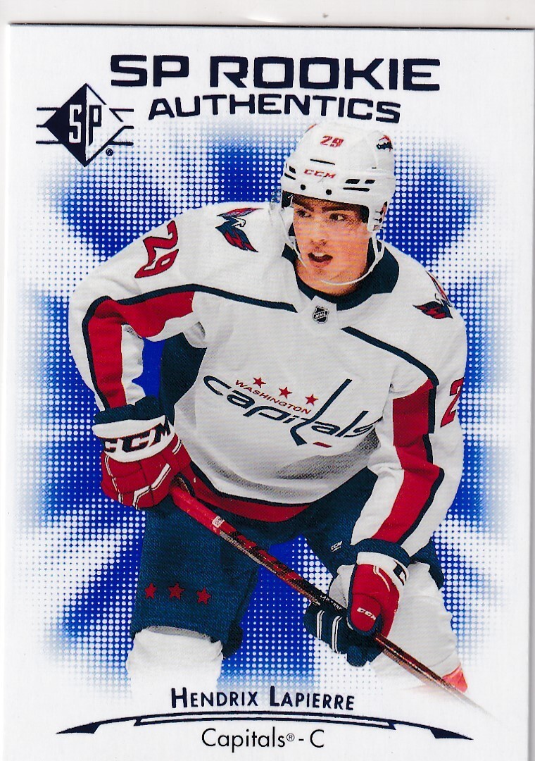 2021-22 SP ROOKIE AUTHENTICS BLUE RC HENDRIX LAPIERRE CAPITALS ROOKIE ...