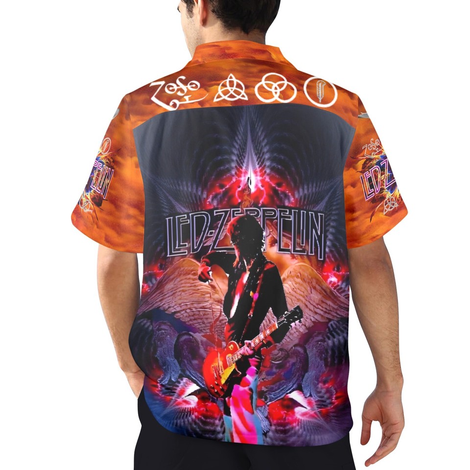 Hawaiian Button Shirt Rock Music. Led Zeppelin. 21 back designs ...