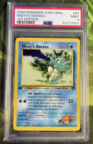 1st Edition Misty’s Horsea 87/132 - Gym Challenge - PSA 9 Mint | eBay