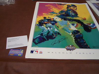 IVAN "PUDGE' RODRIGUEZ SIGNED AUTO 19X22 LITHO MOUNTED MEMORI CERTIFIED ...