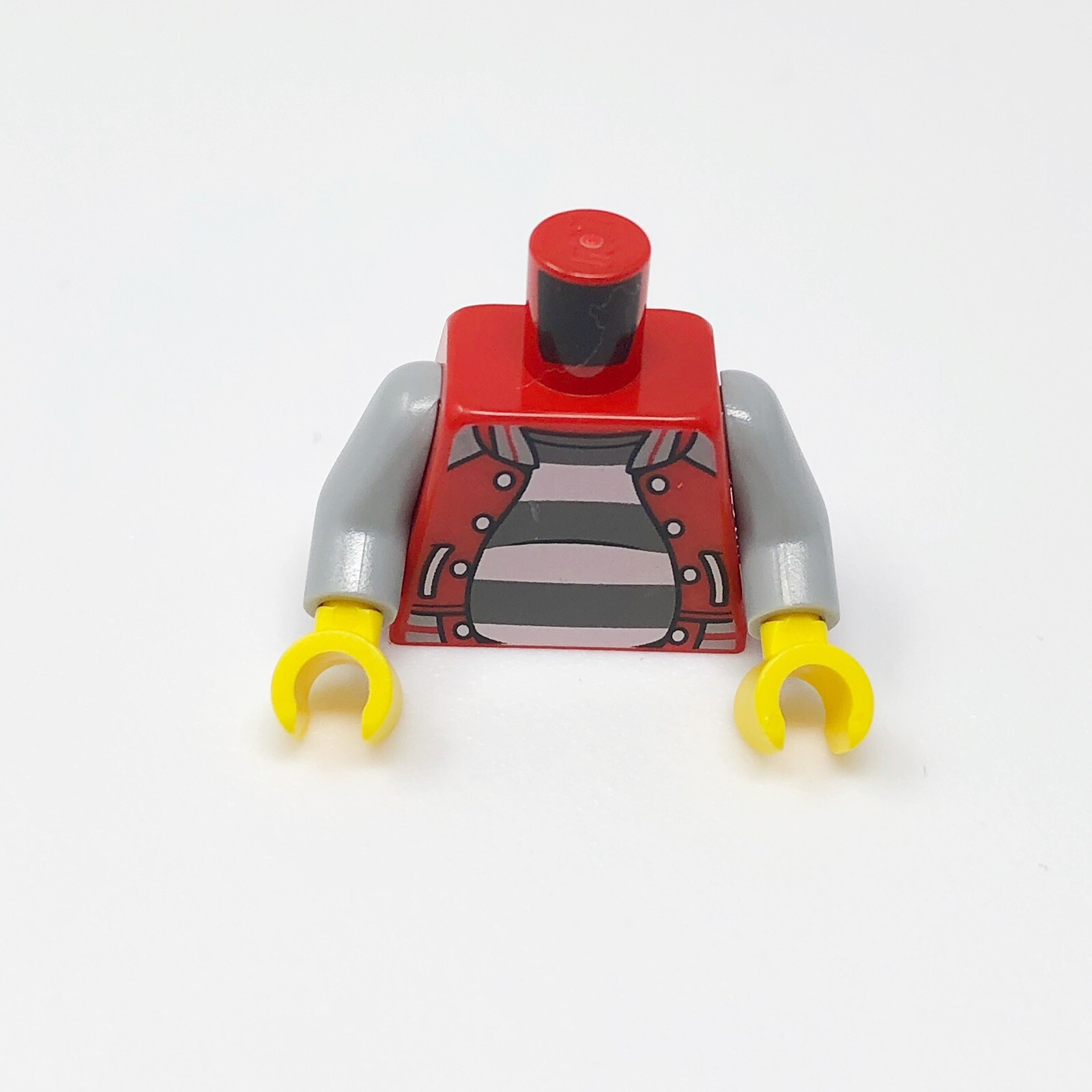 LEGO Minifigure Torso Open Varsity Jacket 75 on Back Over Dark ...