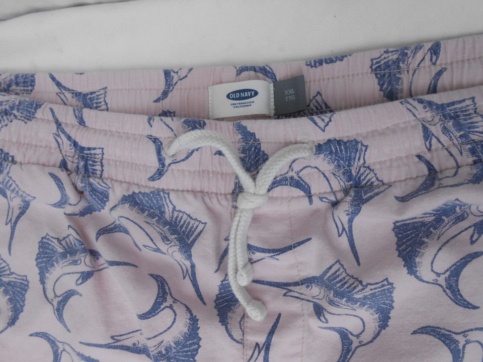 Old Navy XXL Men Dolphin Pink Shorts Drawstring w/Pockets Front & Back ...