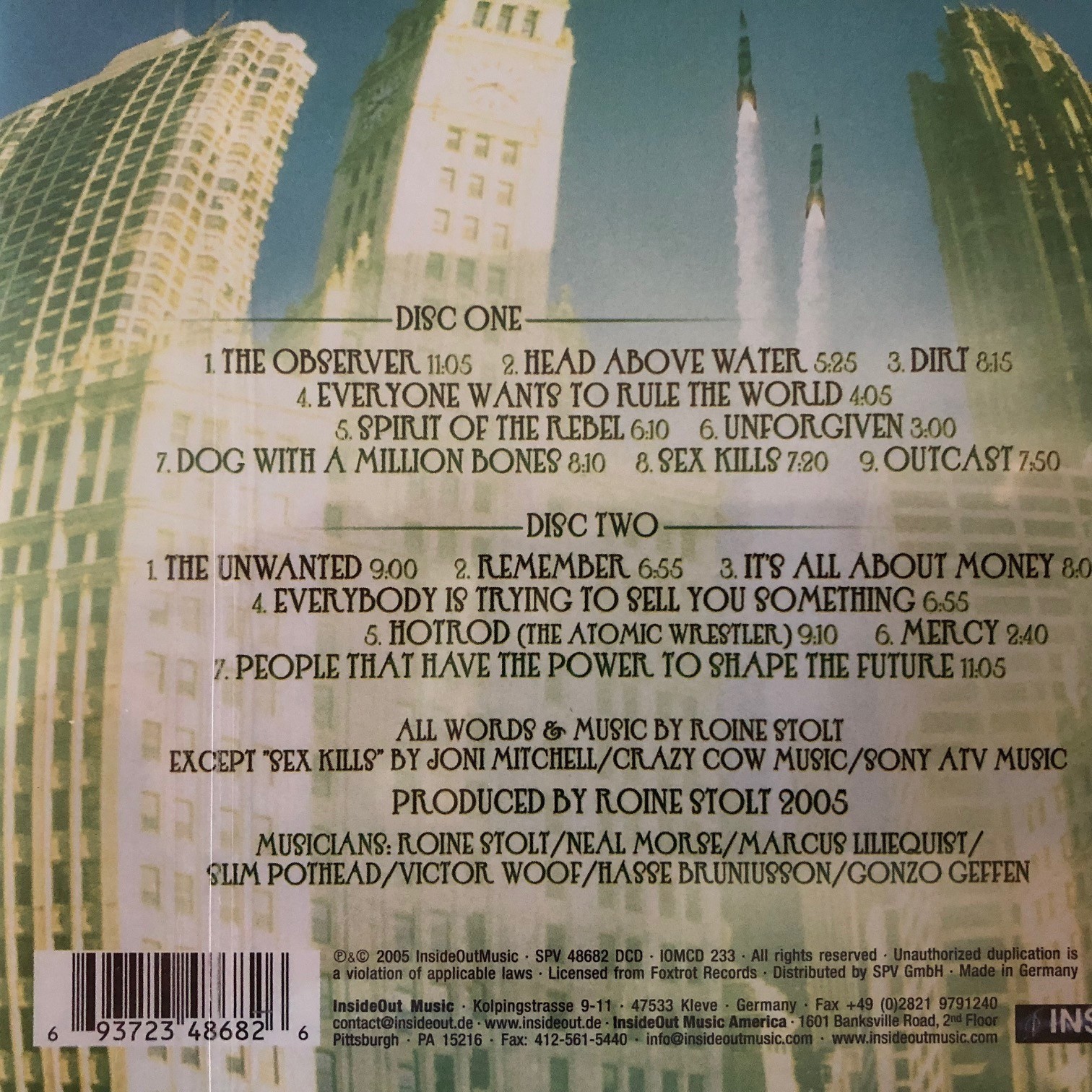 Wall Street Voodoo * by Roine Stolt (CD, Nov-2005, 2 Discs, Inside Out ...