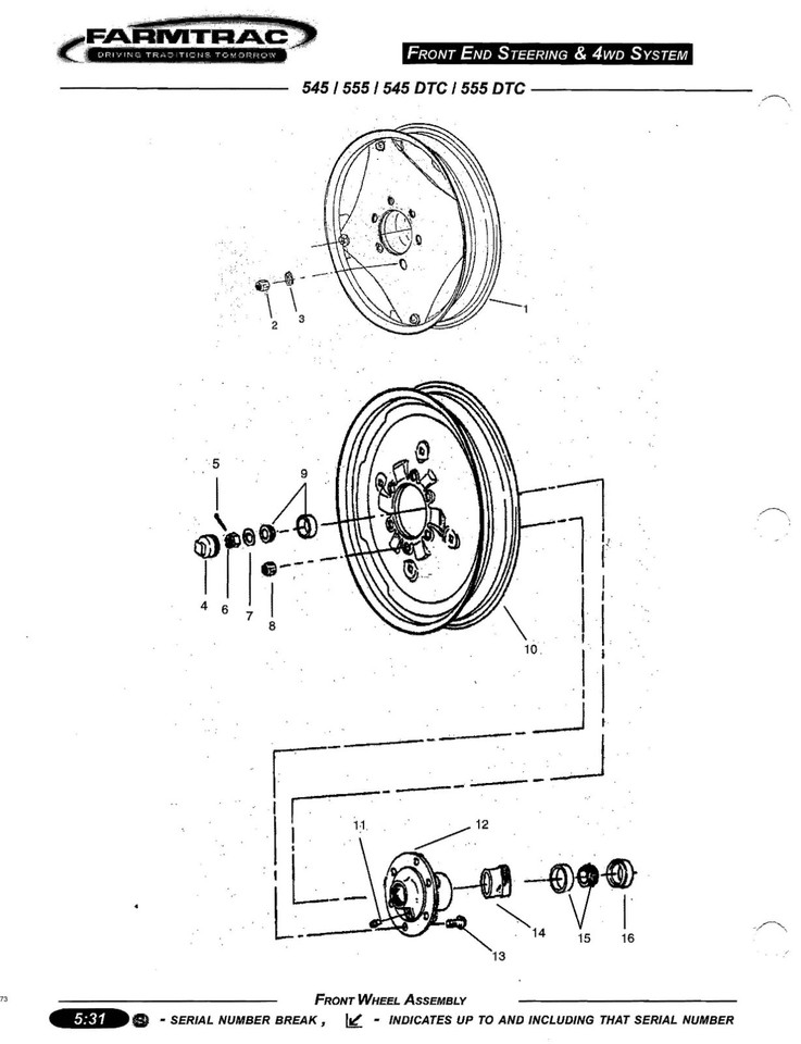 545 555 Tractor Service Parts Manual FarmTrac 545 555 2WD & 4WD & DTC ...