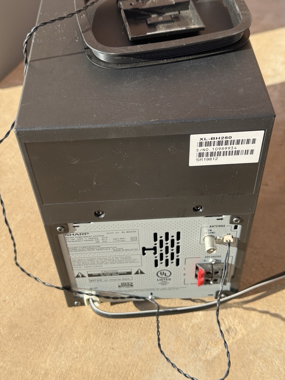 Sharp XL-BH250 5-Disc Micro Shelf Component System Bluetooth Main Unit ...