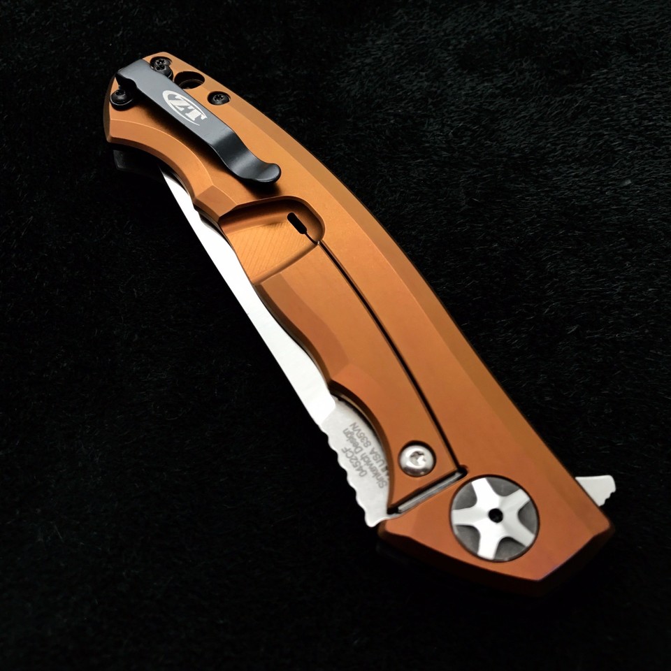 Zero Tolerance ZT 0452CF Plain Edge Folder BWL Dirty Bronze Ano custom ...
