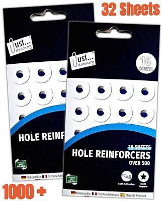 1000+ RING FILE FILING HOLE REINFORCER PAPER PAGE PUNCH SELF ADHESIVE ...