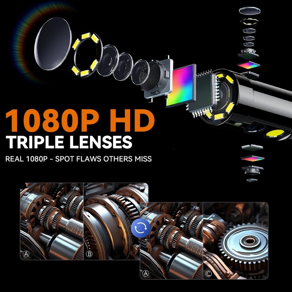 50%OFF 99NEW 2-Way Articulating 360 Borescope Camera W/Light 1080P HD ...