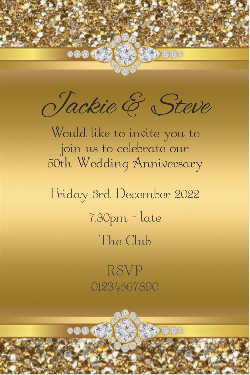 Unique 50th Wedding Anniversary Invitations