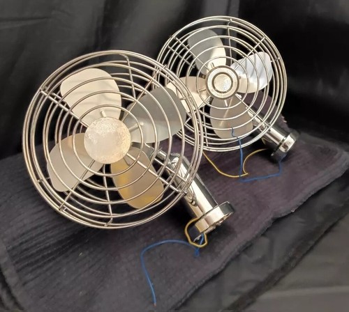 (2) Chrome Defrost Fans Set Hard Wired Style New Open Box *See *Read | eBay