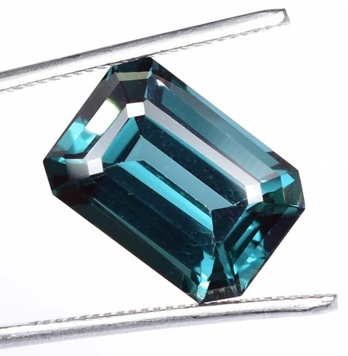 8Ct+ Natural Indicolite Blue Green Tourmaline Emerald Cut Loose ...