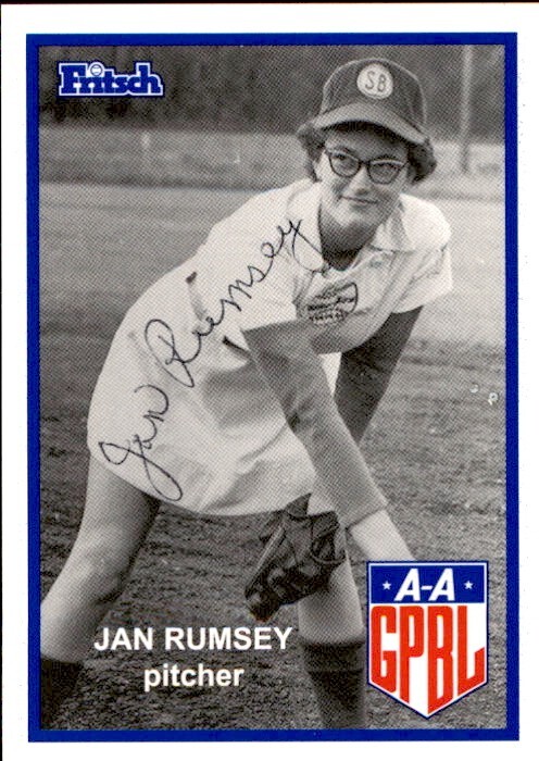 1995-96 Fritsch AAGPBL #170 Janet Jan Rumsey South Bend Blue Sox Signed ...