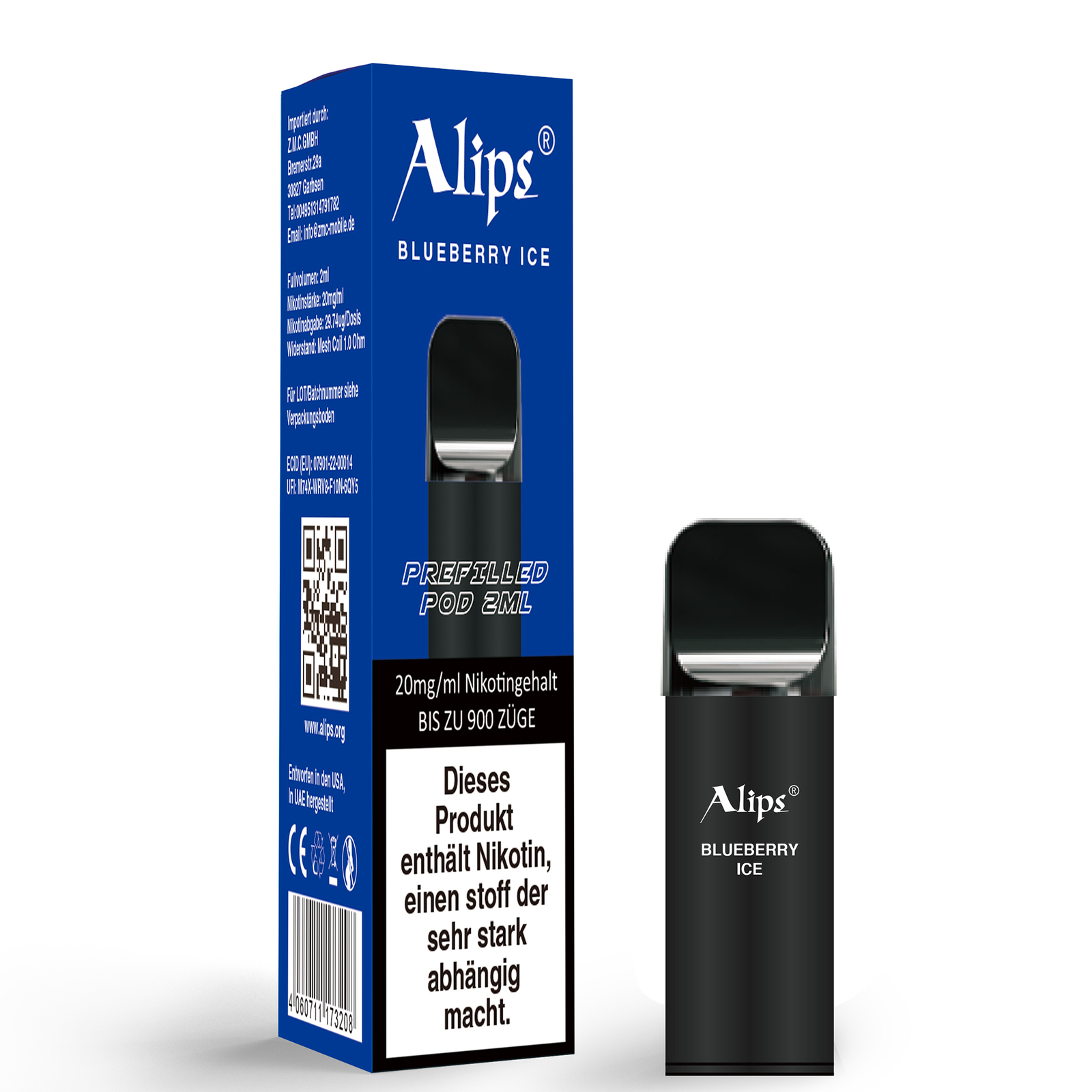Alips LOVO 900 E-Zigarette Mehrweg Pod-System E-Shisha mit 20mg Nikotin ...
