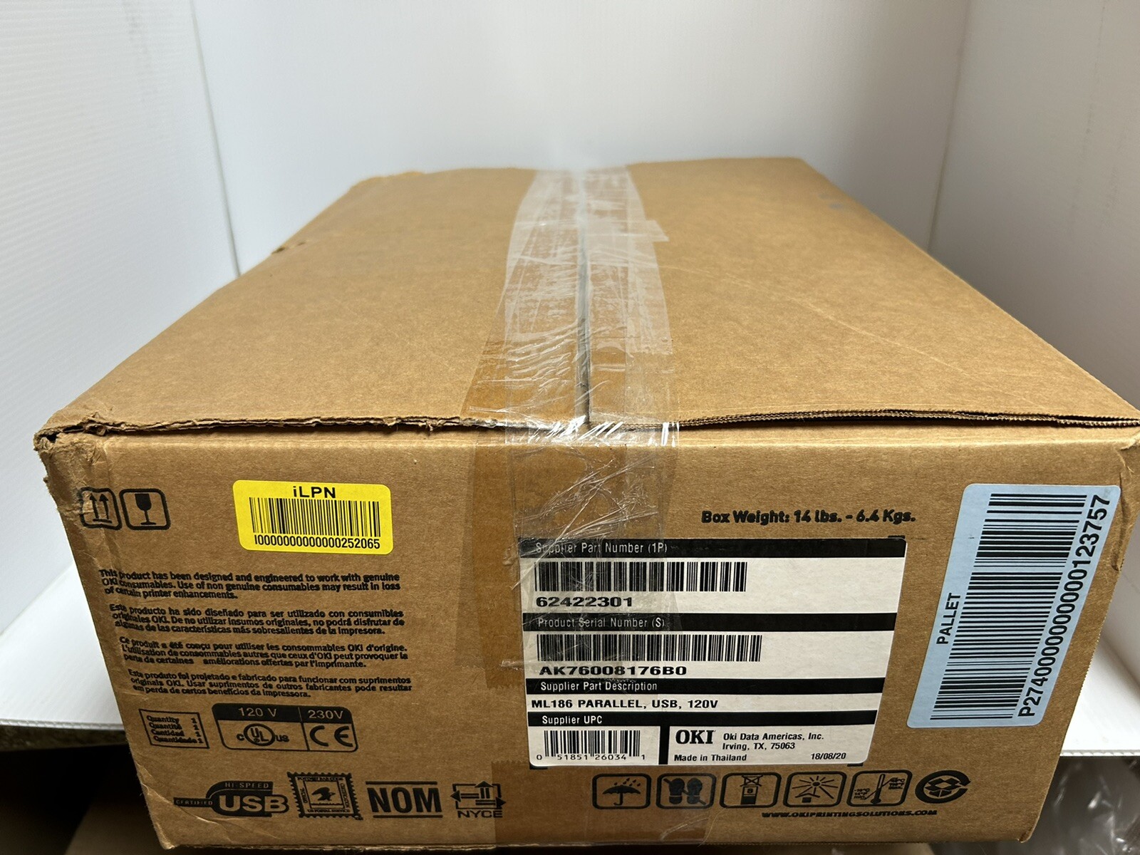 Okidata Microline 184 Turbo Parallel Dot Matrix Printer 62408901 for ...